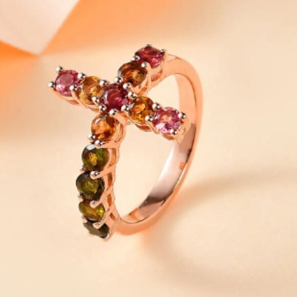 Jewelry | Multitourmaline Cross Ring | Poshmark